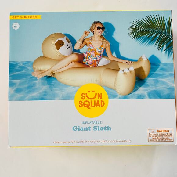 Sun Squad | Other | Sun Squad Giant Sloth Inflatable Pool Float Nwt | Poshmark